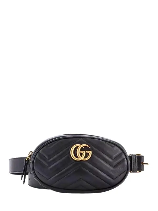 Gucci Gg Marmont Matelassé Leather Belt Bag - Black