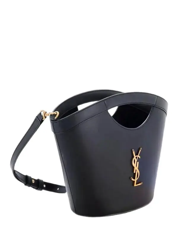 Saint Laurent Celia Leather Mini Bucket Bag - Black