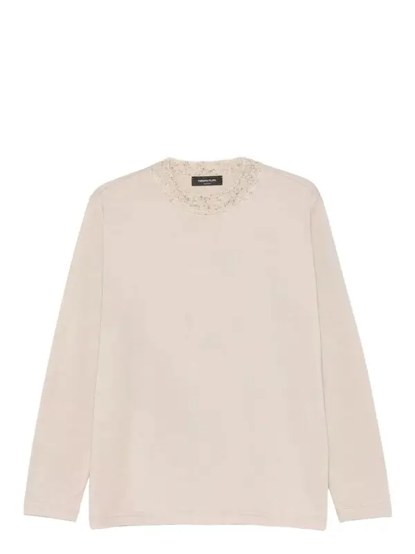 Fabiana Filippi Long Sleeve Crew Neck T-shirt - Neutrals