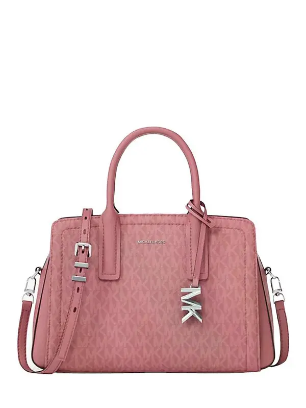 Michael Kors Logo-print Calf Leather Trim Tote Bag - Pink
