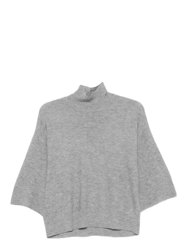 Fabiana Filippi Sequin-embellished High-neck Sweater - Grey