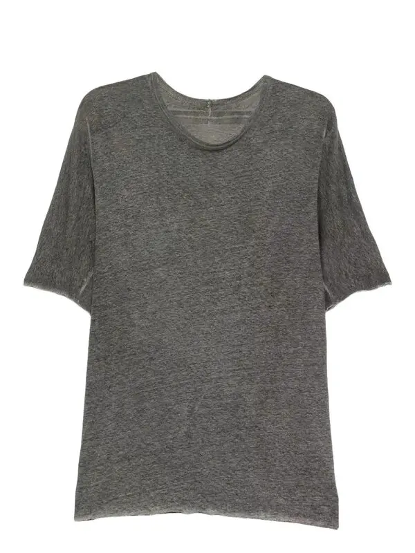 ISAAC SELLAM EXPERIENCE Raw-edge Short-sleeve T-shirt - Grey