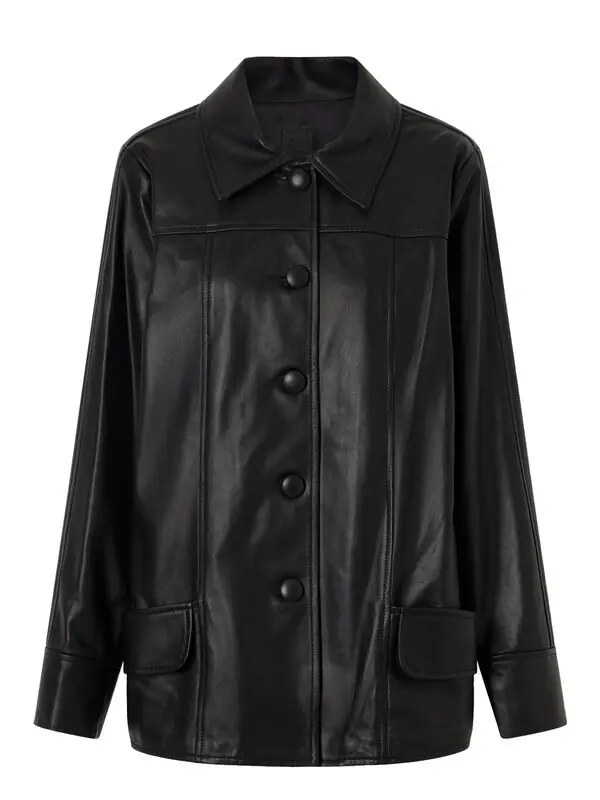 Anna Sui Paneled Leather Jacket - Black