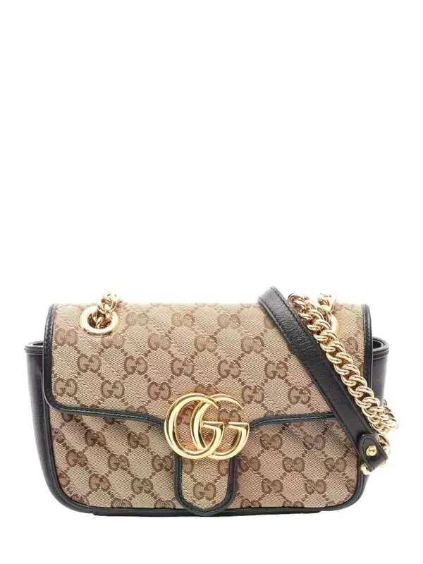 Gucci Gg Marmont Matelassé Canvas Cross Body Bag - Neutrals