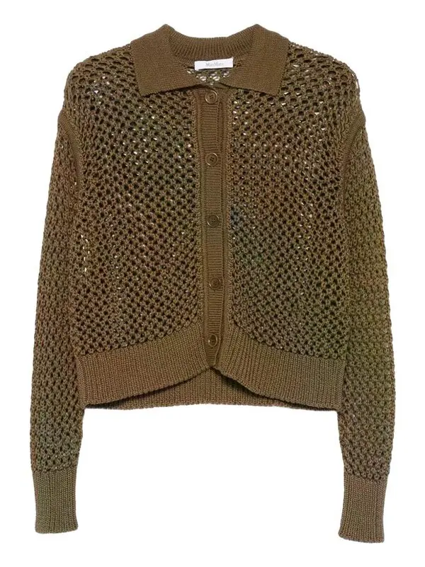 Max Mara Open-knit Cardigan - Green