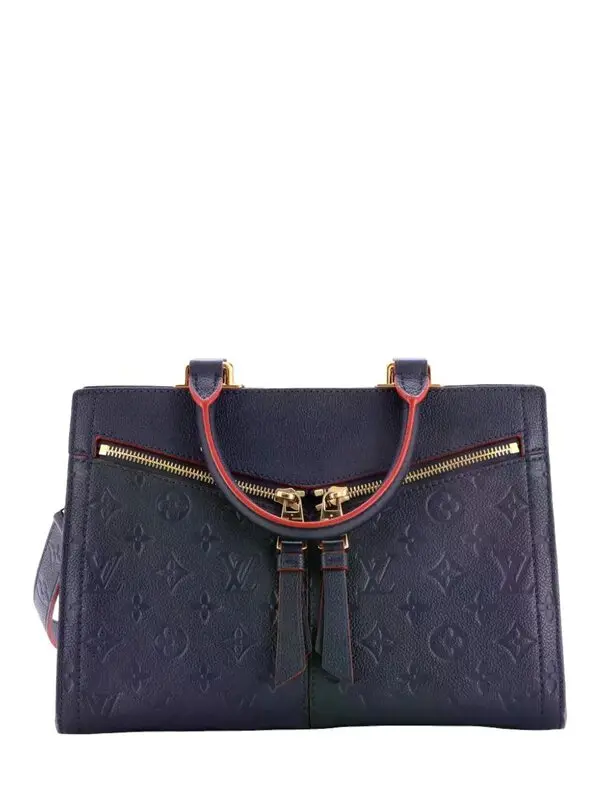LOUIS VUITTON Sully Monogram Empreinte Leather Pm Tote Bag - Blue