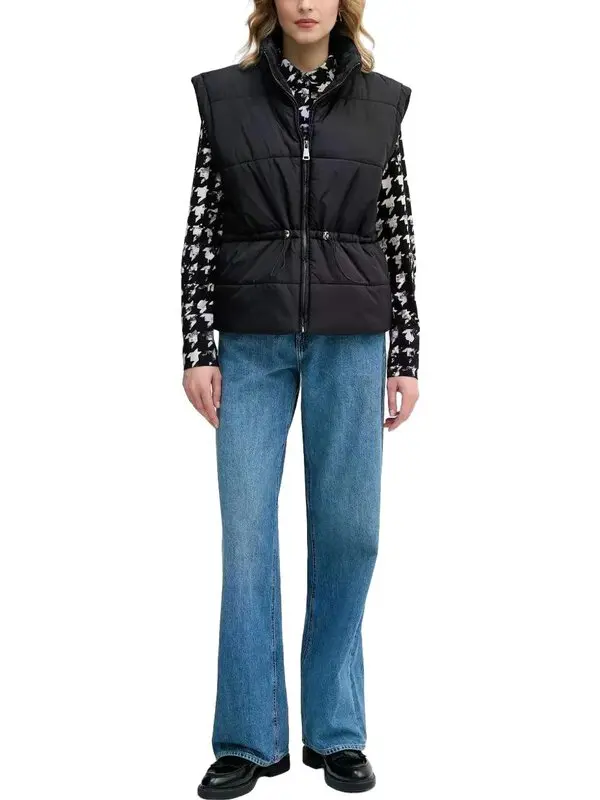 Sisley Zip-up Drawstring-waist Gilet - Black