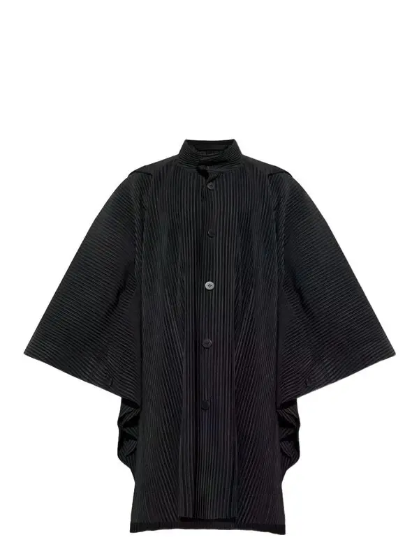 Issey Miyake Pleated Hooded Coat - Black