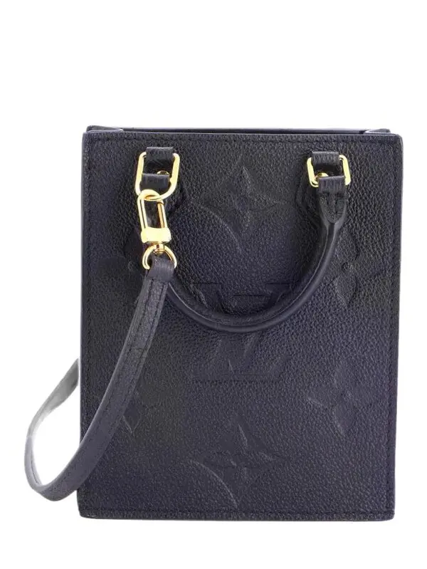 LOUIS VUITTON Petit Sac Plat Monogram Empreinte Giant Crossbody Bag - Black