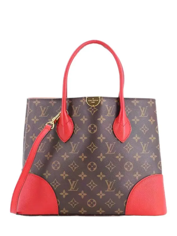 LOUIS VUITTON Flandrin Monogram Canvas And Leather Tote Bag - Red