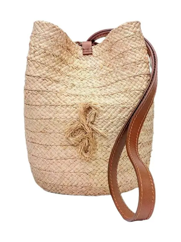 Ruslan Baginskiy Woven Straw Bucket Bag - Neutrals