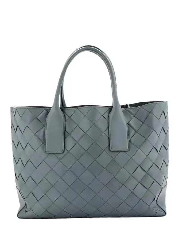 Bottega Veneta Open Maxi Intrecciato Leather Tote Bag - Grey