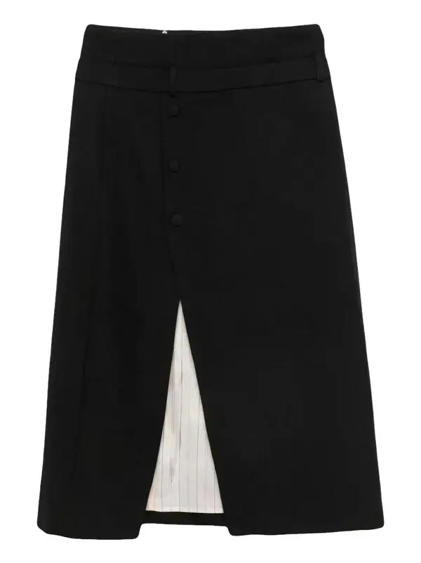 Sandro Split-front Midi Skirt - Black