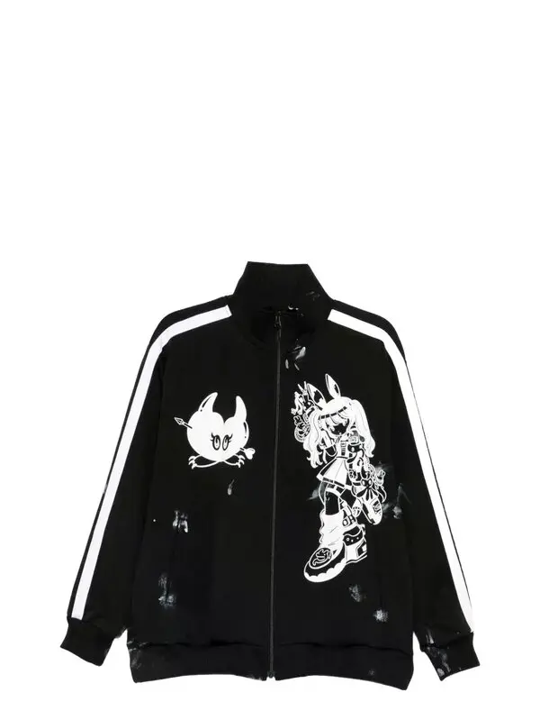 KIDILL Graphic Print Track Jacket - Black