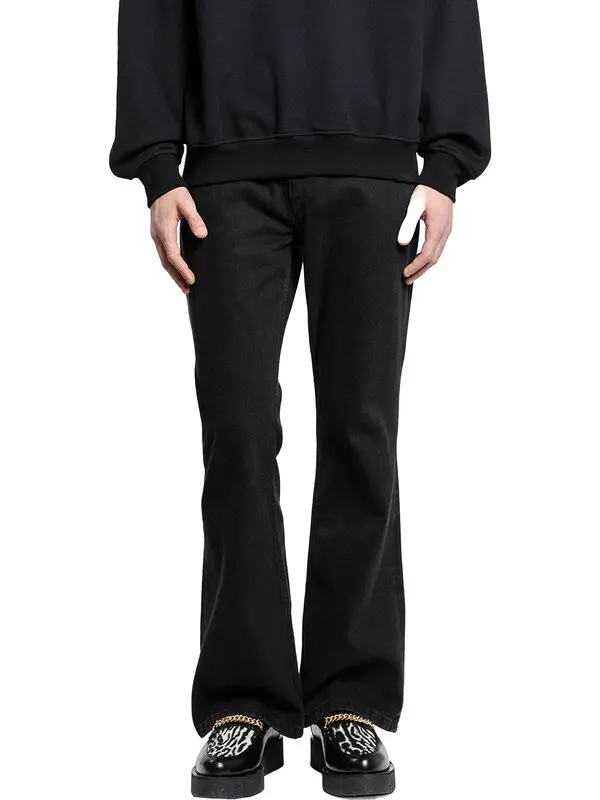 ERNEST W. BAKER Wash Flared Leg Trousers - Black