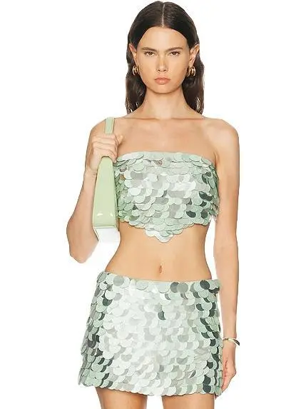 Retrofete Maeva Sequined Top - Matcha