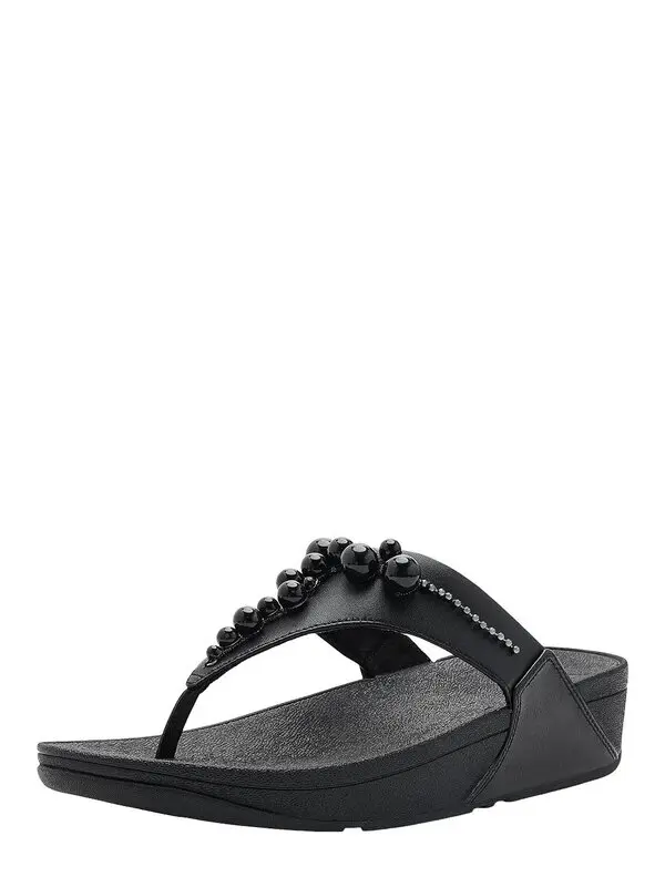Fitflop Lulu Beaded Wedge Sandals - Black