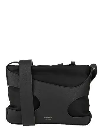 FERRAGAMO Cross-body Bag In Calfskin And Polyamide - Black