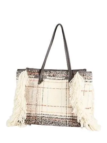 GIANNI CHIARINI Marcella Club Handbag In Textile Fibers And Leather - Beige