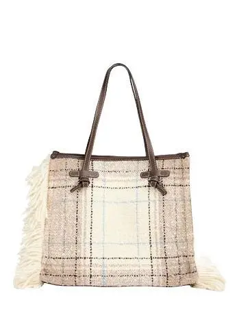 GIANNI CHIARINI Marcella Club Handbag In Textile Fibers And Leather - Brown