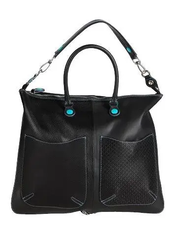 GABS Calfskin Shopper Bag With Detachable Application - Black