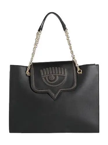 CHIARA FERRAGNI Polyurethane Tote Bag With Embellishments - Black