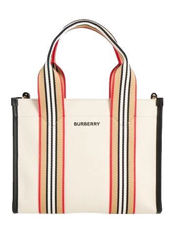 Burberry Canvas And Calfskin Tote Bag - Cream