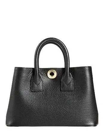 Burberry Calfskin And Cotton Tote - Black