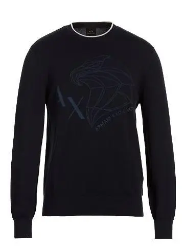 Armani Exchange Cotton Sweater With Embroidered Logo - Blue