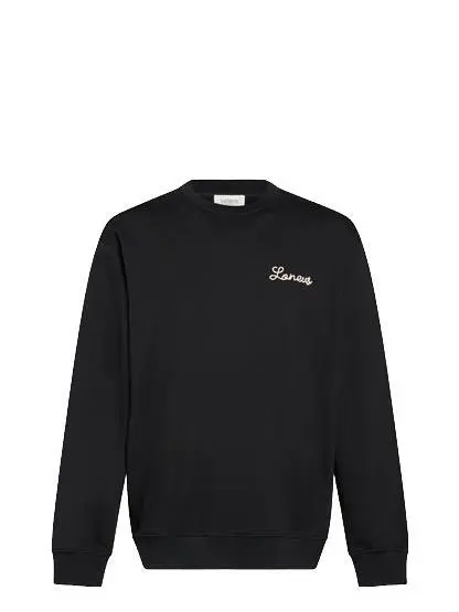 LANEUS Crewneck Sweatshirt With Embroidered Logo - Black