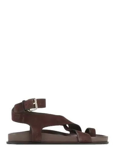 A.emery Dark Suede Thong Sandals - Brown