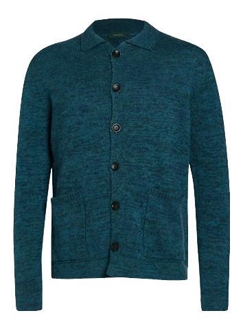 ZANONE Virgin Wool And Polyamide Cardigan - Deep Teal