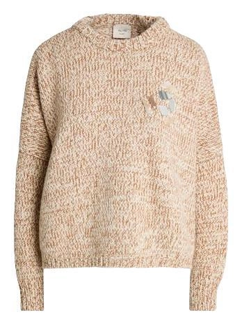 ALYSI Wool & Polyamide Mélange Crewneck Sweater - Camel