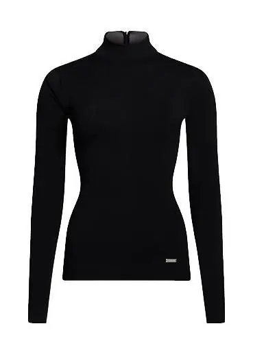 FERRAGAMO Knit Turtleneck Long Sleeve Top - Black