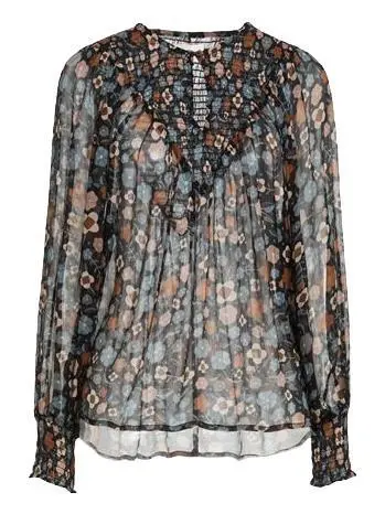 Antik Batik Floral-print Georgette Blouse - Black