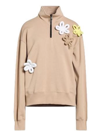 MSGM Sweatshirt With Floral Appliqués - Sand