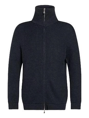 Alpha Studio Merino Wool Zip-up Cardigan - Grey
