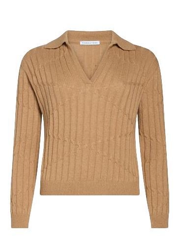 CARACTÈRE Cable-knit V-neck Sweater - Sand