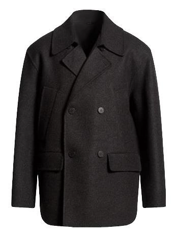 Fendi Virgin Wool Pea Coat - Charcoal
