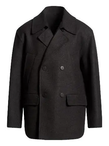 Fendi Charcoal Virgin Wool Pea Coat - Grey