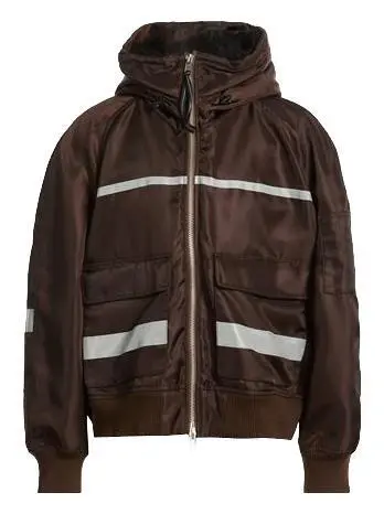 SPIEWAK Dark Polyester Jacket With Hood And Reflective Trims - Brown