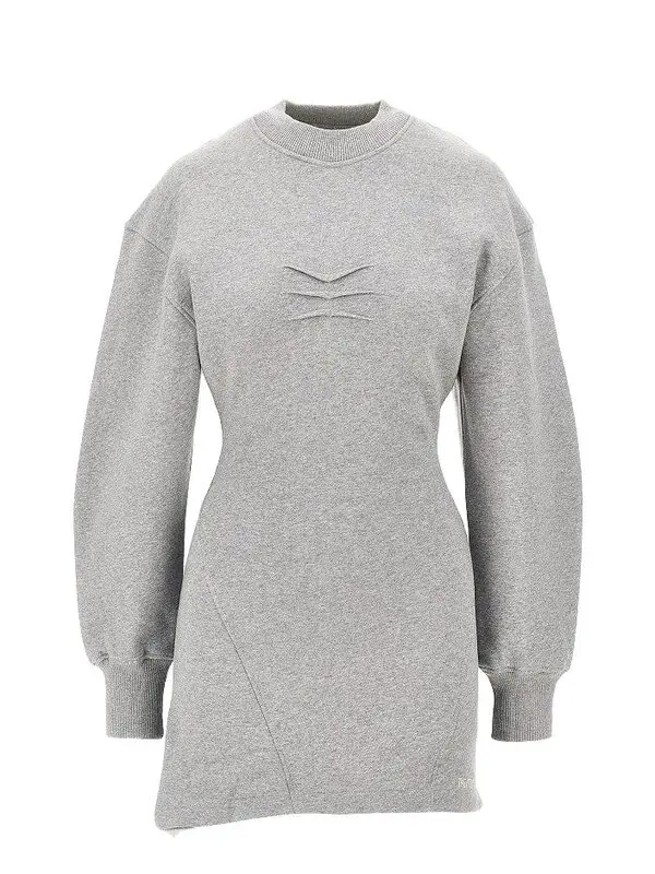 Attico Mélange Cotton Mini Dress - Grey