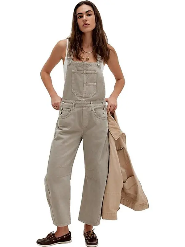 We The Free Good Luck Barrel Dungarees - Cobblestone