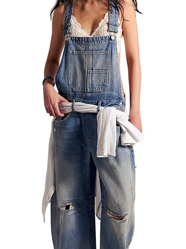 We The Free Good Luck Barrel Dungarees - Distant Oceans