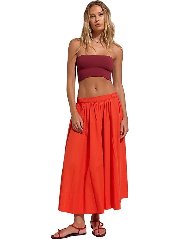 Free People Lowen Midi Skirt - Cherry Tomato
