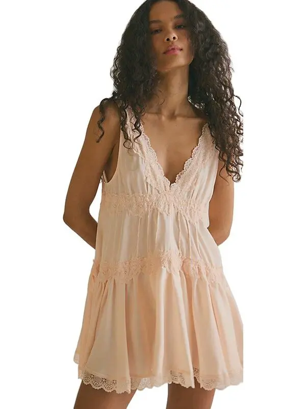 INTIMATELY In This Groove" Mini Slip Dress - Peach Dust