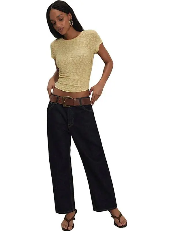 We The Free Deep Trance Dropped Boyfriend Jeans - Rinse