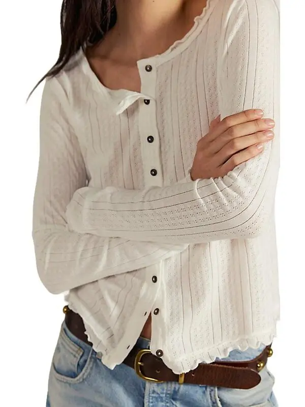 We The Free Penny Pointelle Cardigan - Ivory