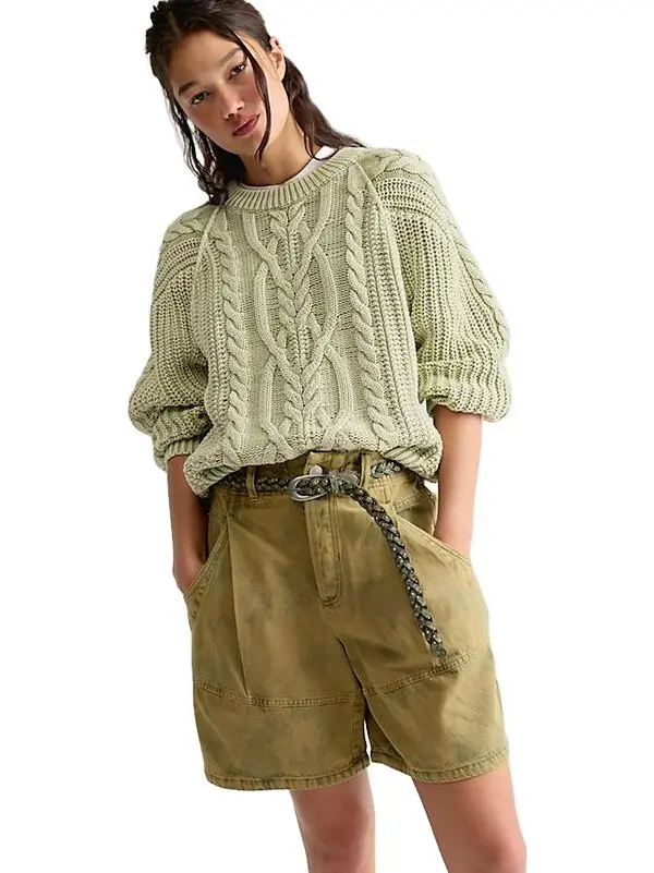 Free People Frankie Cable Jumper - Mint