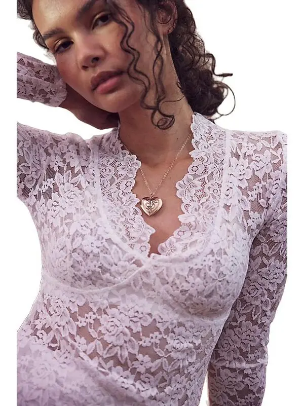 INTIMATELY All Day Lace Long Sleeve Top - Ivory